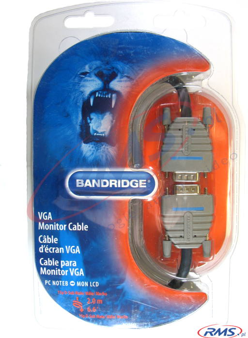 VGA-VGA Cable (D-sub) Bandridge BCL1102 - 2m price - RMS-store.eu - Hi ...