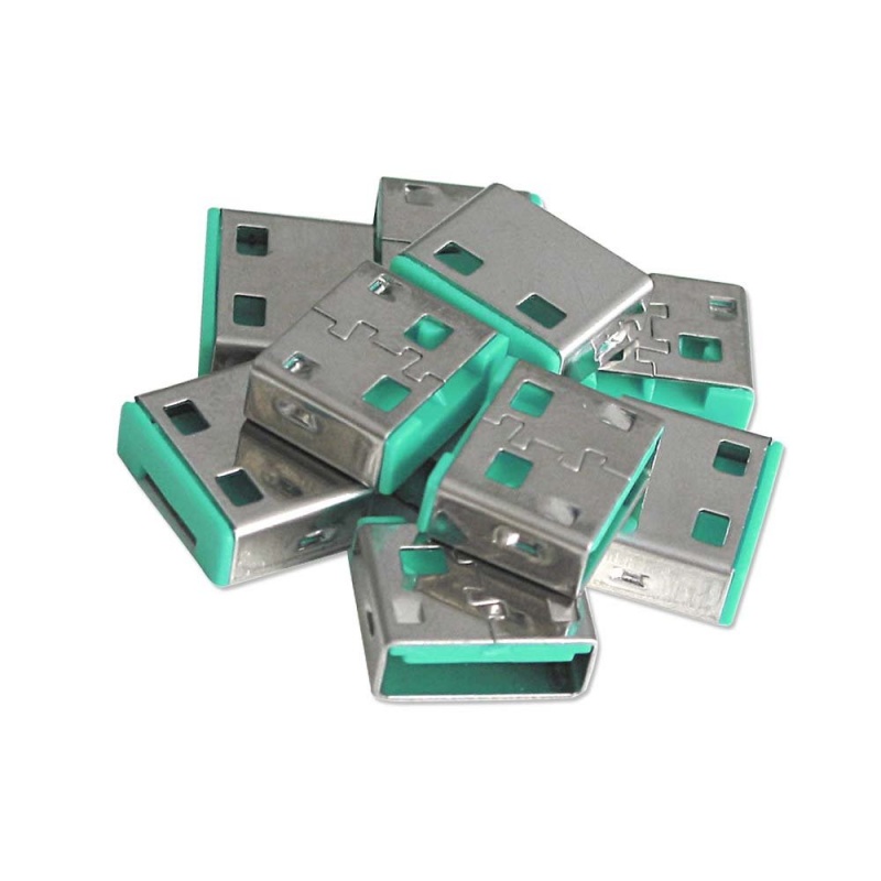 Lindy 40461 Blokada (bloker) portu USB (zielony) - 10 szt. (bez klucza ...