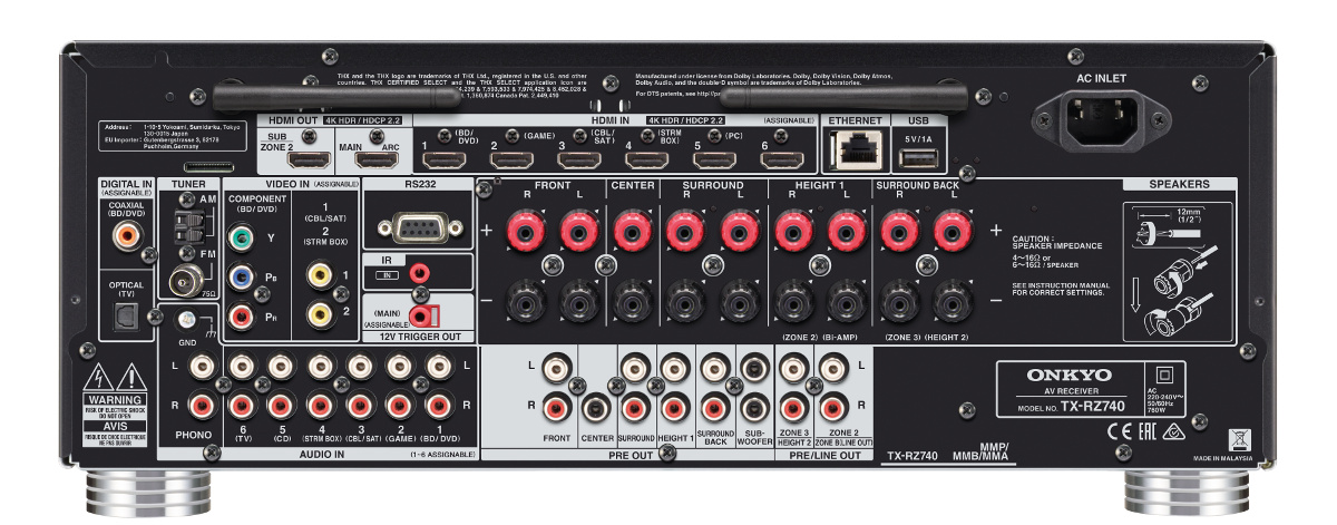 Onkyo TX-RZ740 - wysokiej klasy 9.2 kanałowy amplituner kina domowego