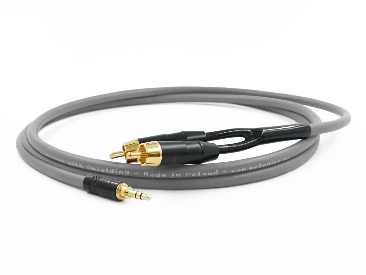 Melodika MDMJ2R170G Kabel mini jack stereo 3.5mm - 2xRCA - 17m Gunmetal Edition cena