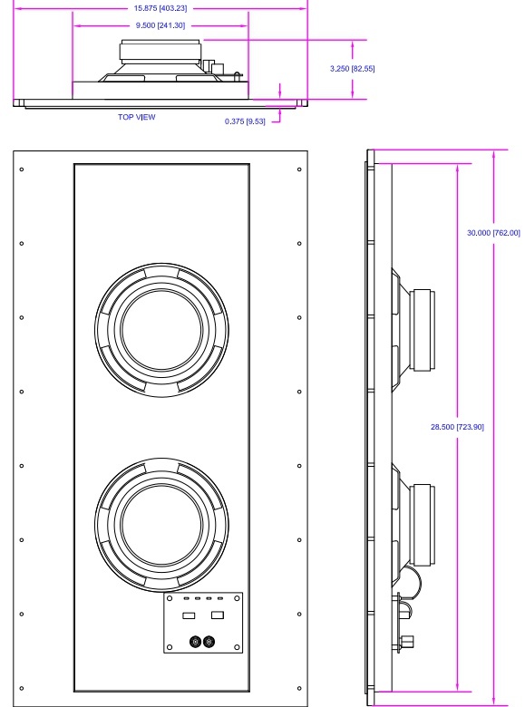 Stealth Acoustics B-30 (B30) Dyskretny subwoofer ścienny do zabudowy ...